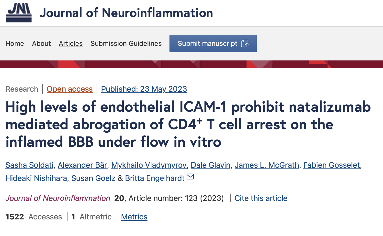 High levels of endothelial ICAM-1 prohibit natalizumab mediated abrogation of CD4(+) T cell ...