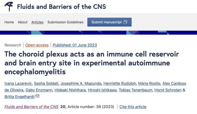 The choroid plexus acts as an immune cell reservoir and brain entry site in neuroinflammation ...